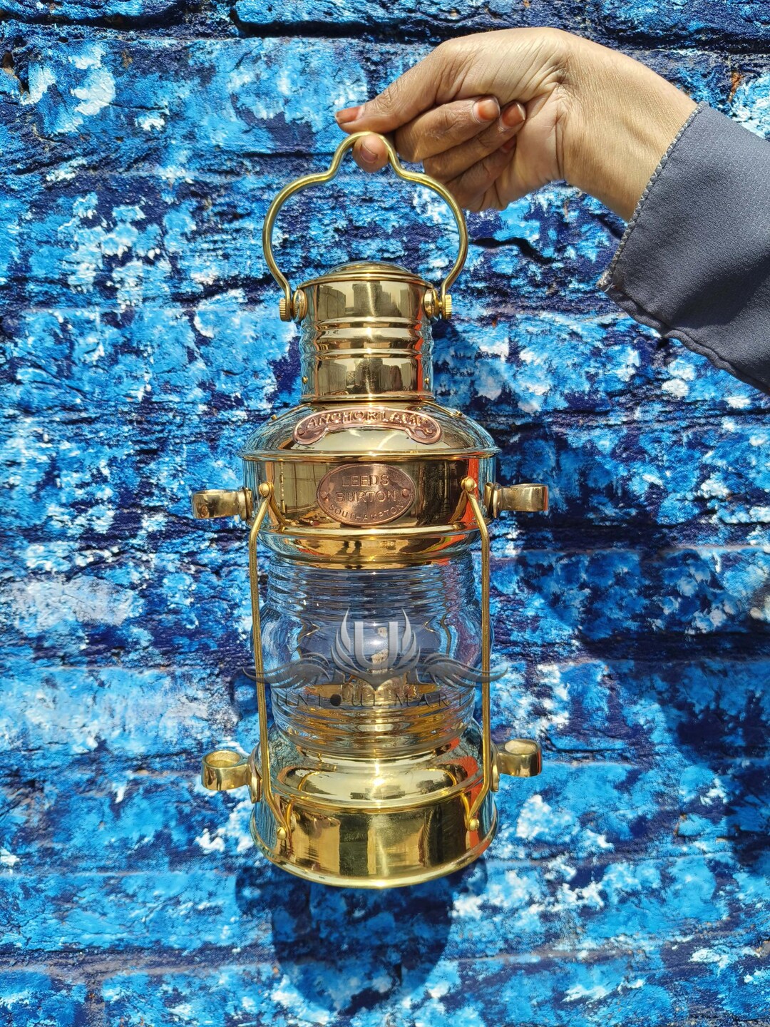 Nautical Brass & Copper Maritime Ship Lantern / Vintage Hanging Oil ...