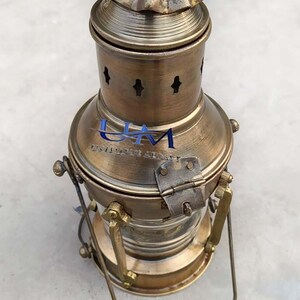 Handmade Brass Anchor Oil Lamp: Vintage Maritime Hanging Lantern - Etsy