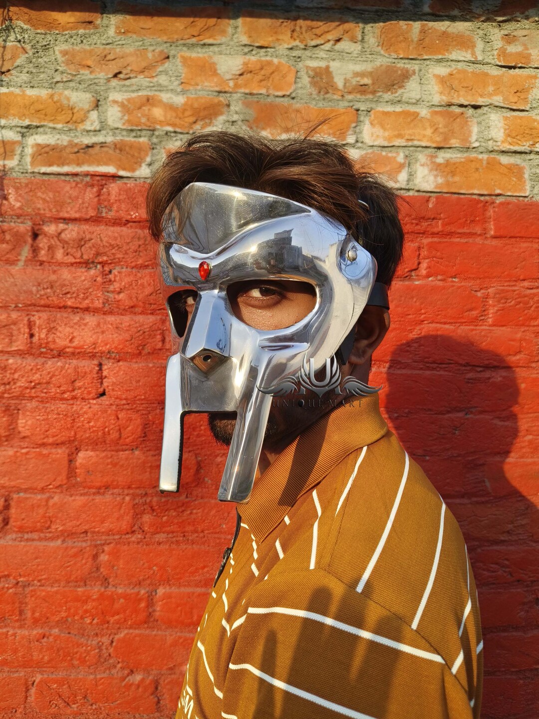 Mf Doom GLOBAL ANTIQUE STORE Halloween Gladiator Mad-villain Costume ...