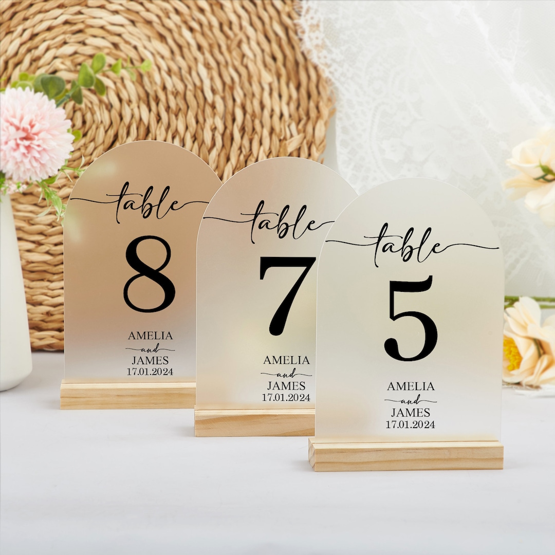 Personalized Table Numbers With Name,modern Wedding Table Decoration ...
