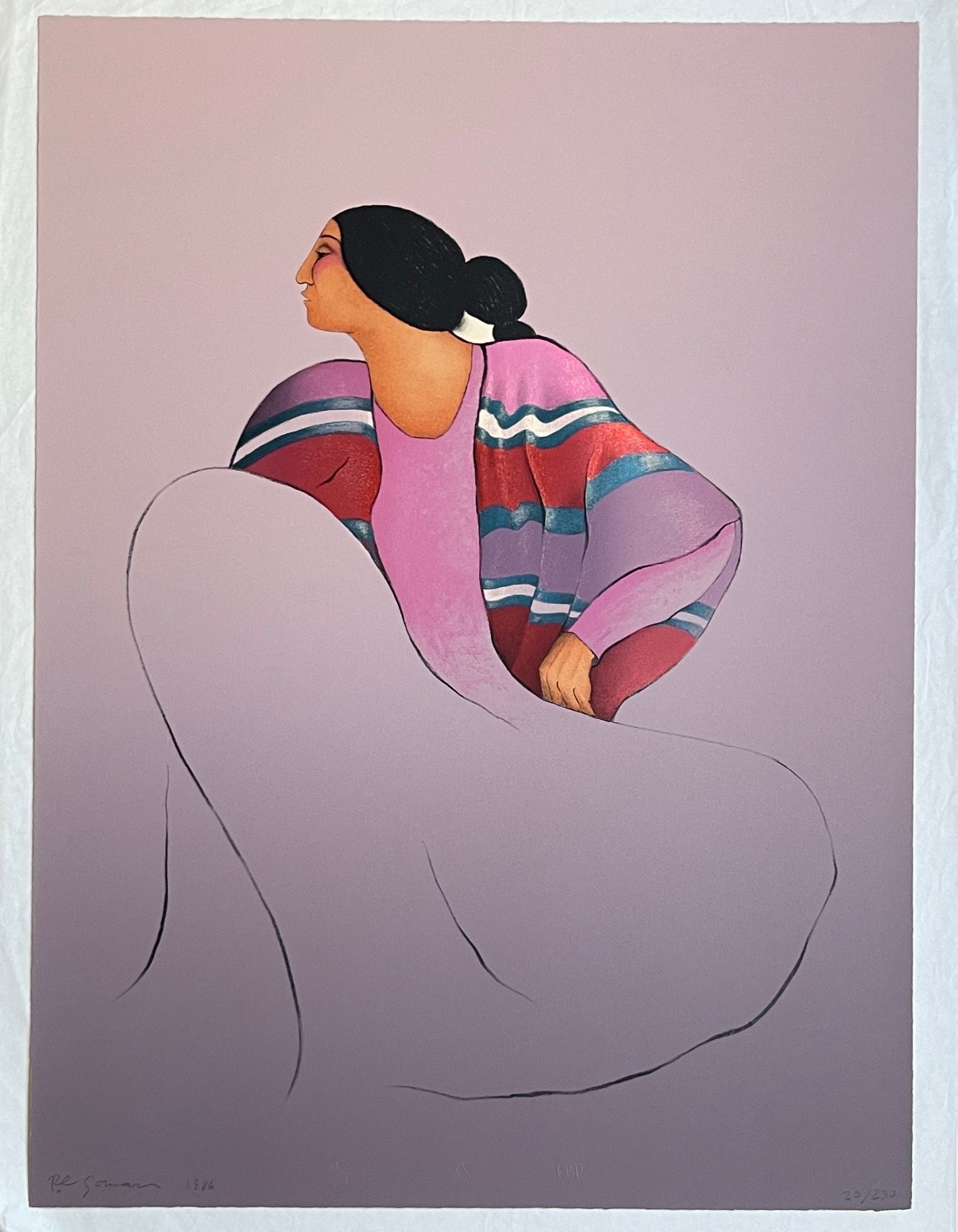 R.C. Gorman Original Stone Lithograph "valencia" Hand Printed and ...