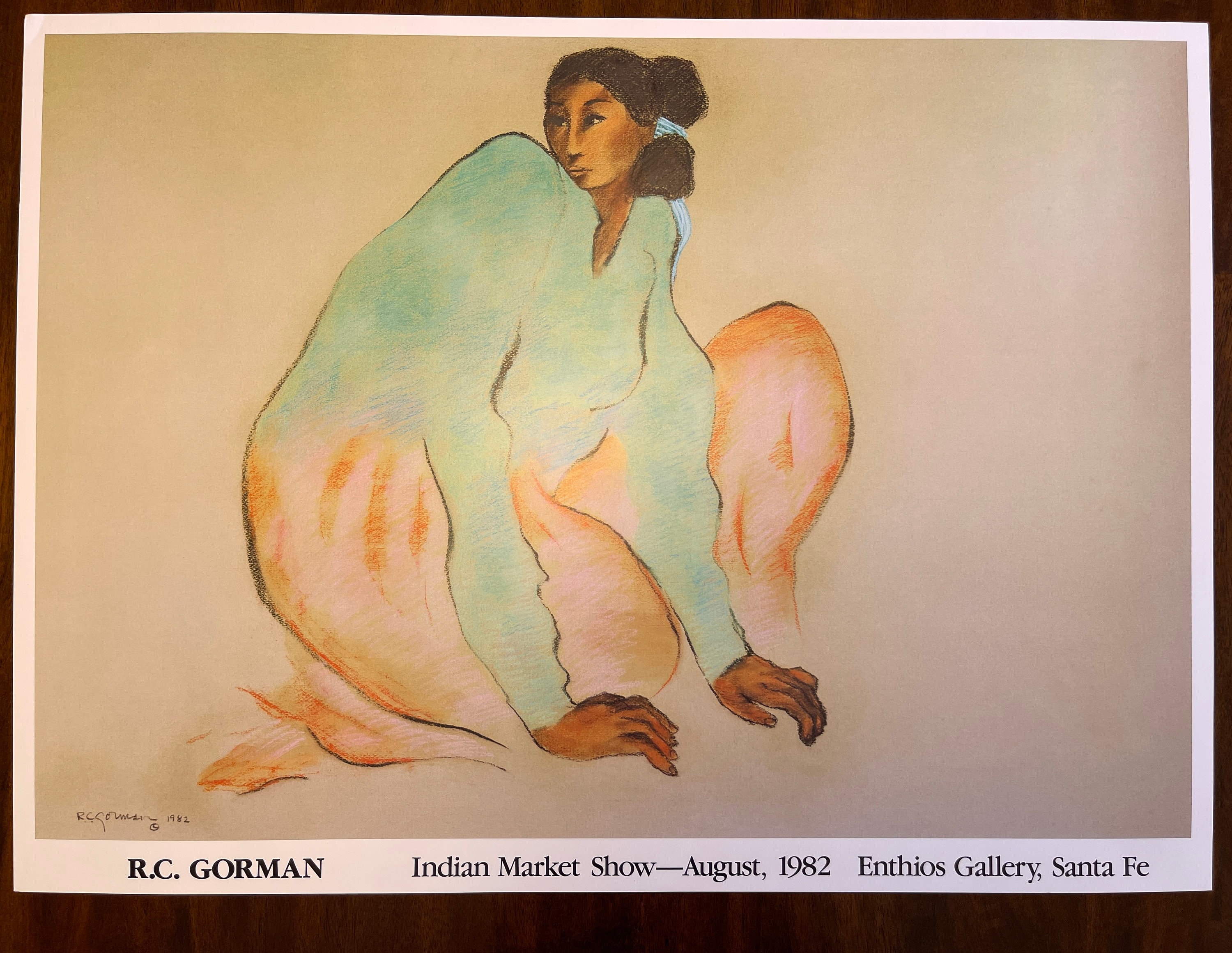 R. C. Gorman Vintage Art Poster From 1982 Indian Market Santa Fe ...