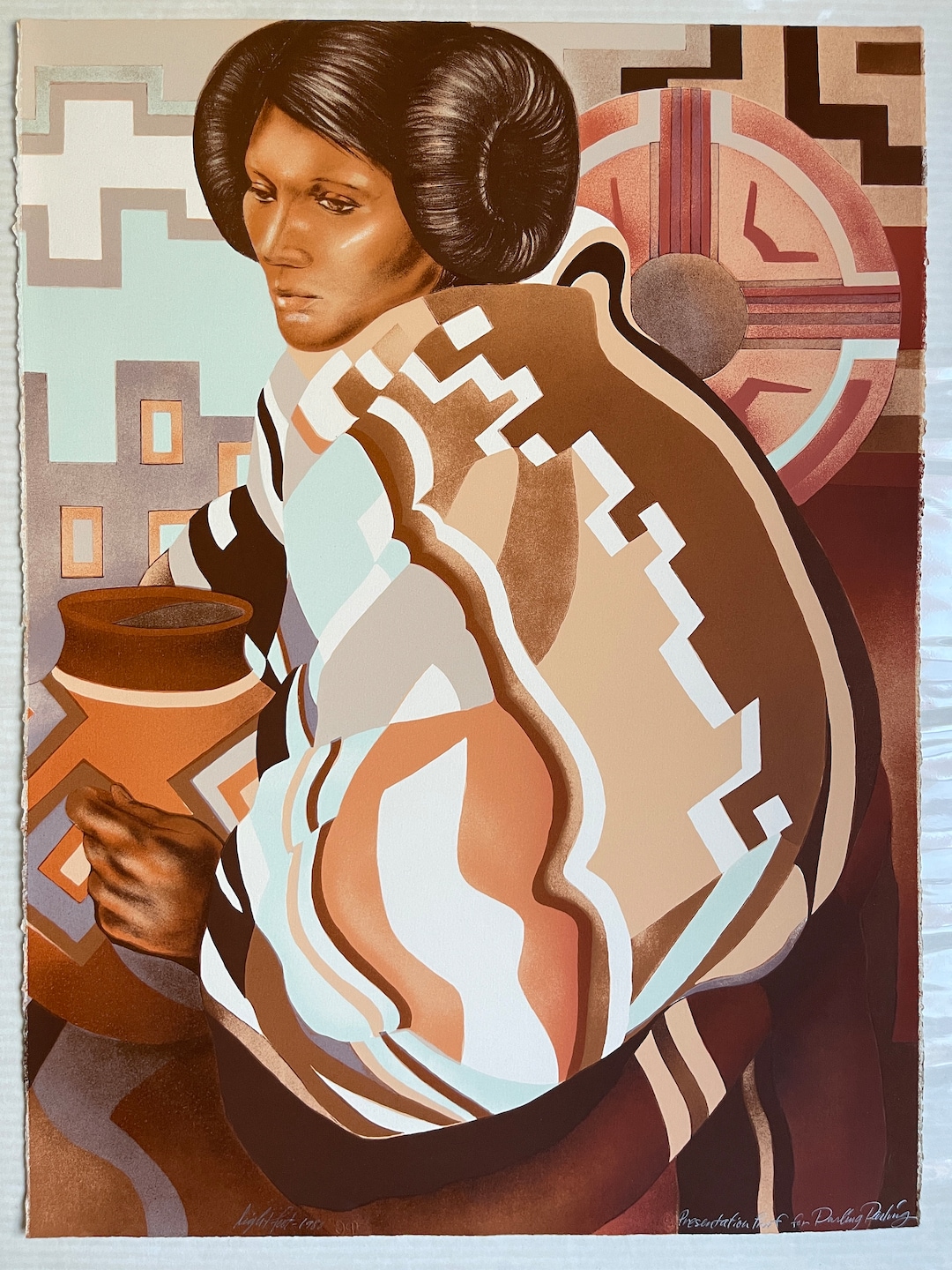 Jon Lightfoot Navajo Woman Original Limited Lithograph Hand Signed ...