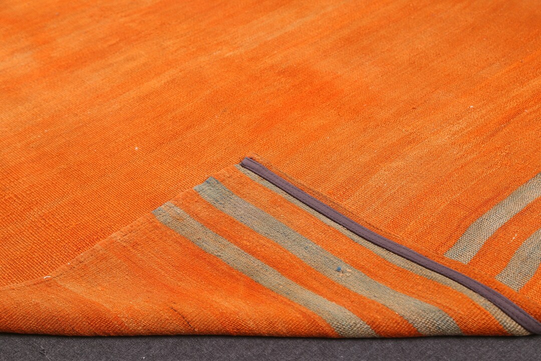 Orange Vintage Rug, Handmade Kilim Rug, Organic Wool Rug, Boho Rugs ...