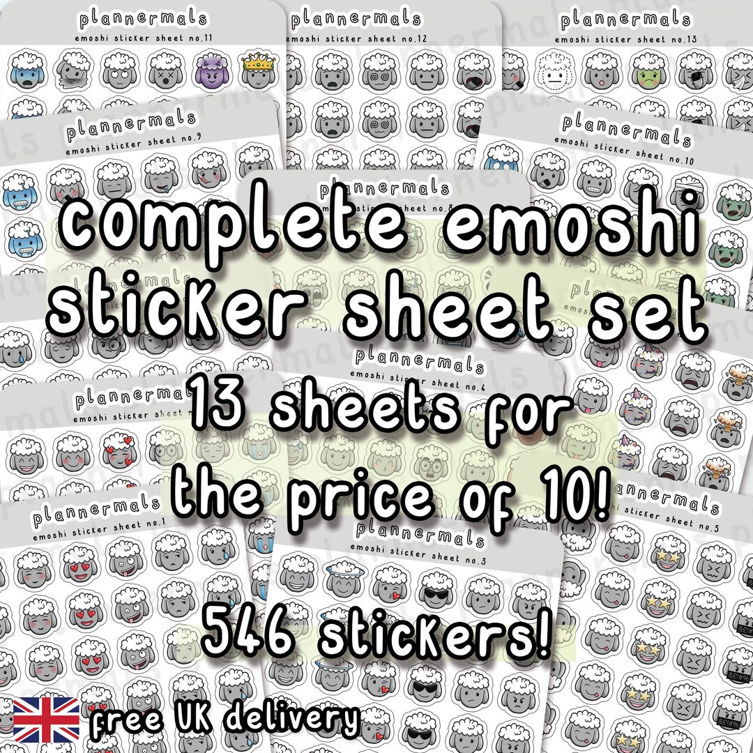 546 Emoji Sheep Stickers Set Emotion Tracker Journaling Sticker Sampler ...