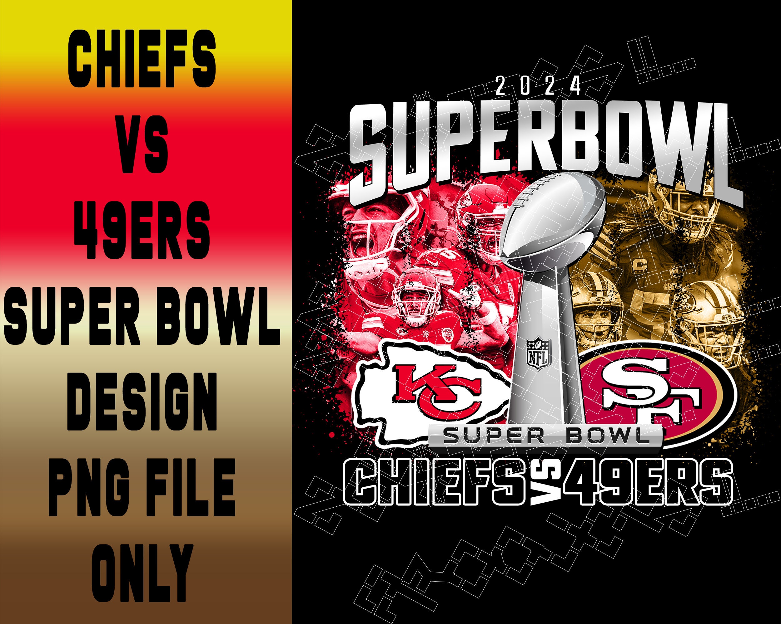 Diseño Chief vs 49ers, Chief vs 49ers Diseño del Super Bowl, Chiefs ...