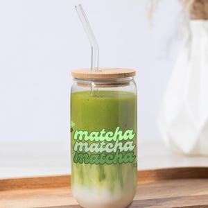 Matcha Cup, Bamboo Lid, Glass Straw, Beer Can Glass, Matcha Glass ...