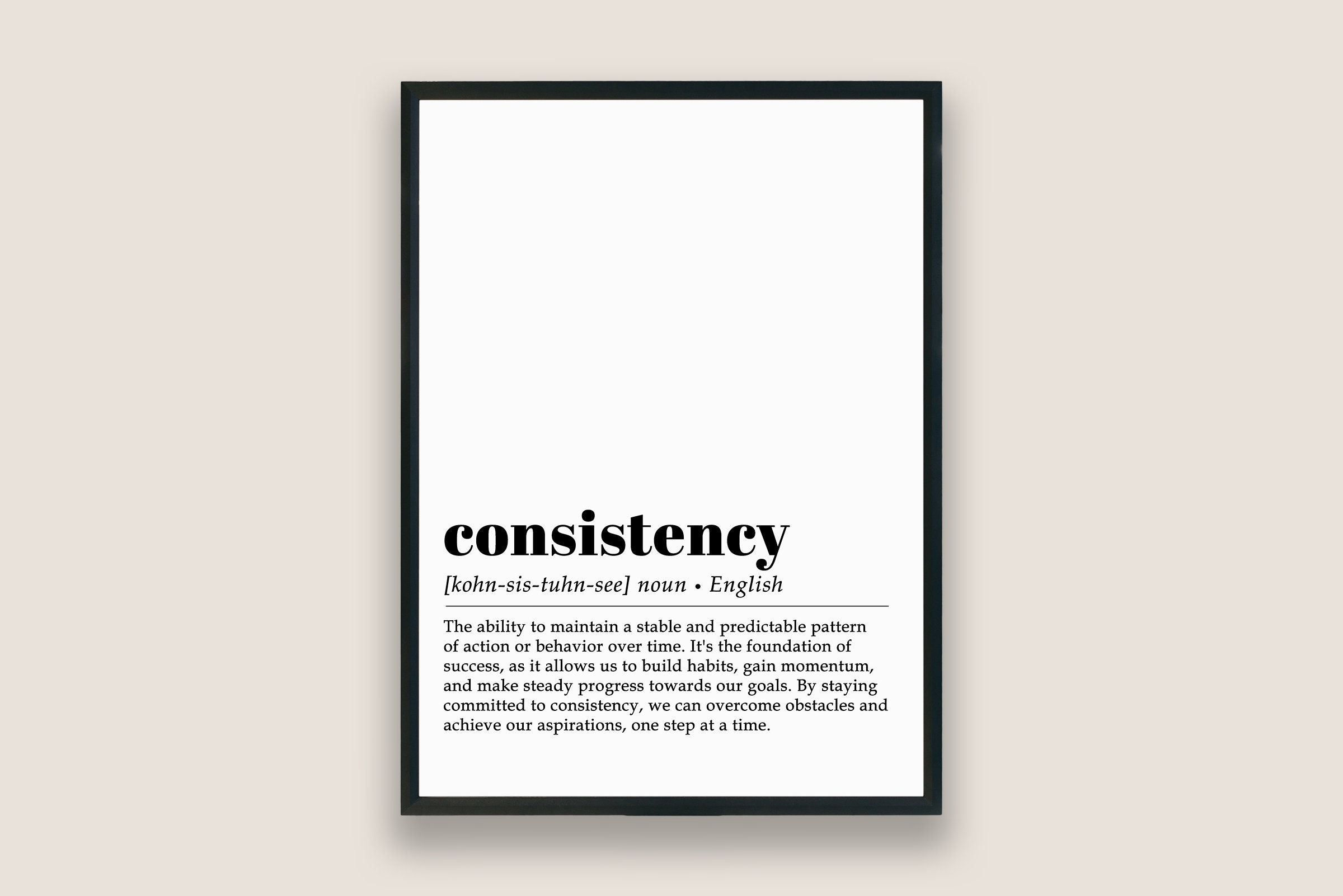 Consistency Definition Print Office Wall Art Home Office Decor ...