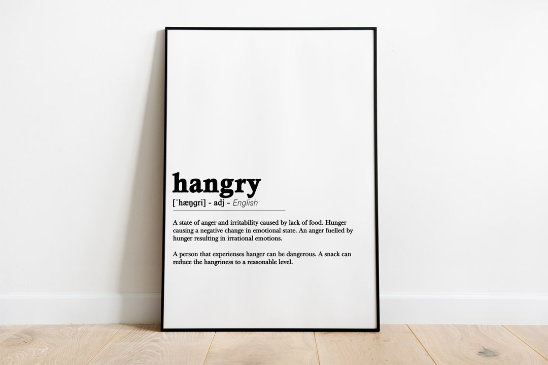 Hangry Definition Wall Art Home Printable Wall Art Digital Download ...