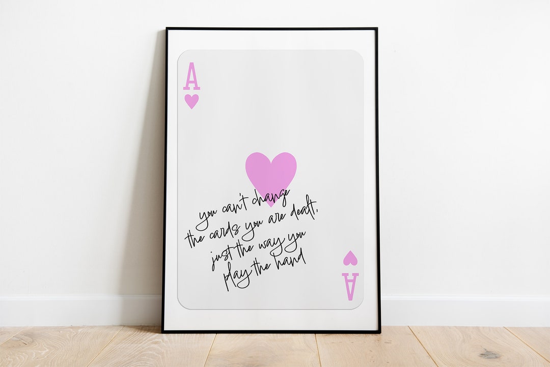 Trendy Ace of Hearts Poster Retro Wall Art Pink Ace of Hearts Trendy ...