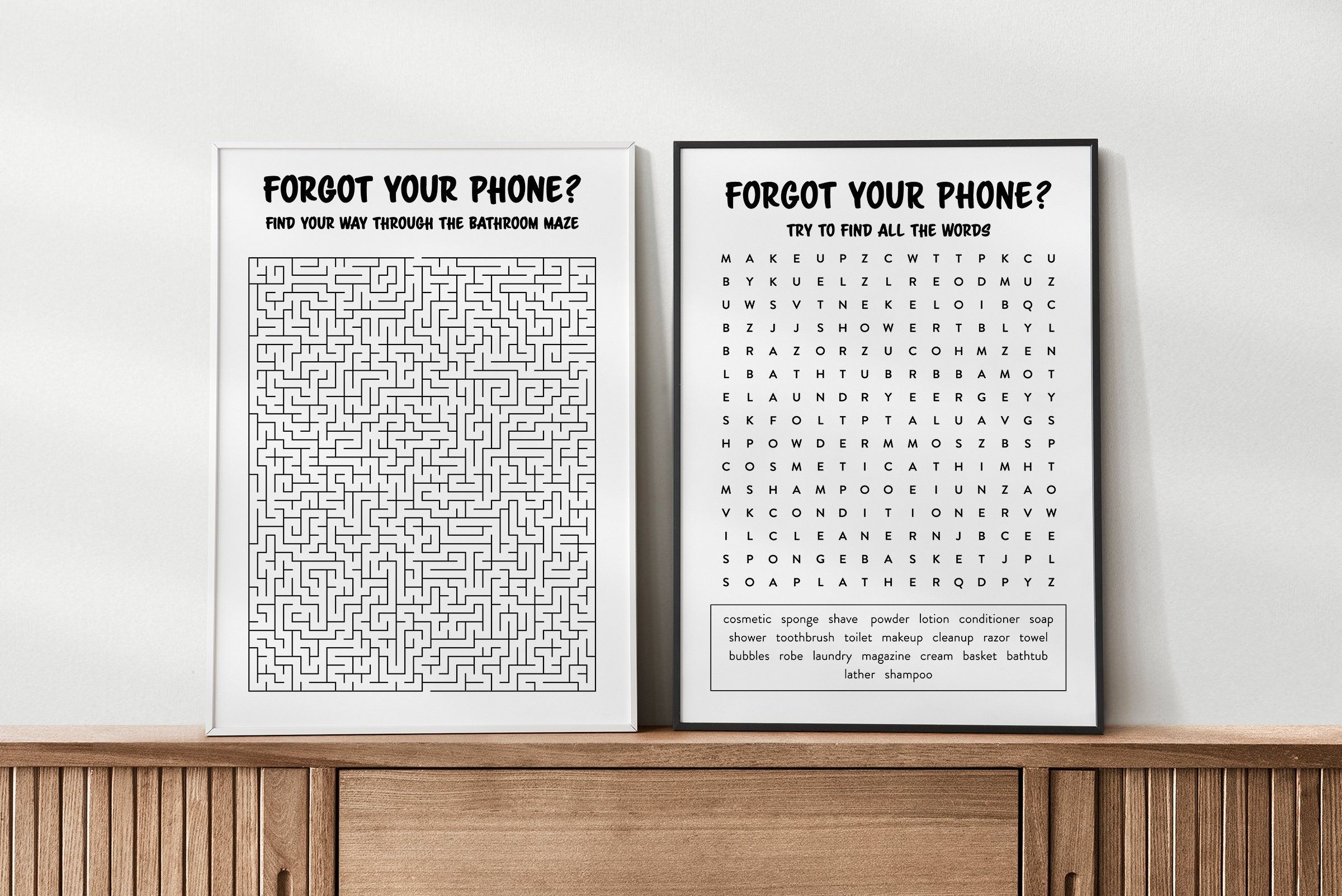 Forgot Your Phone Bathroom Puzzles Forgot Your Phone Word - Etsy