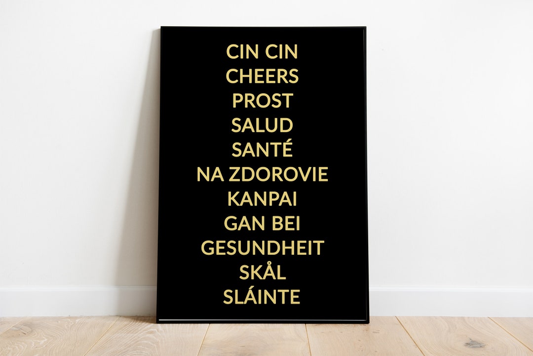 Prost in verschiedenen Sprachen Poster Barwagen Dekor - Etsy.de