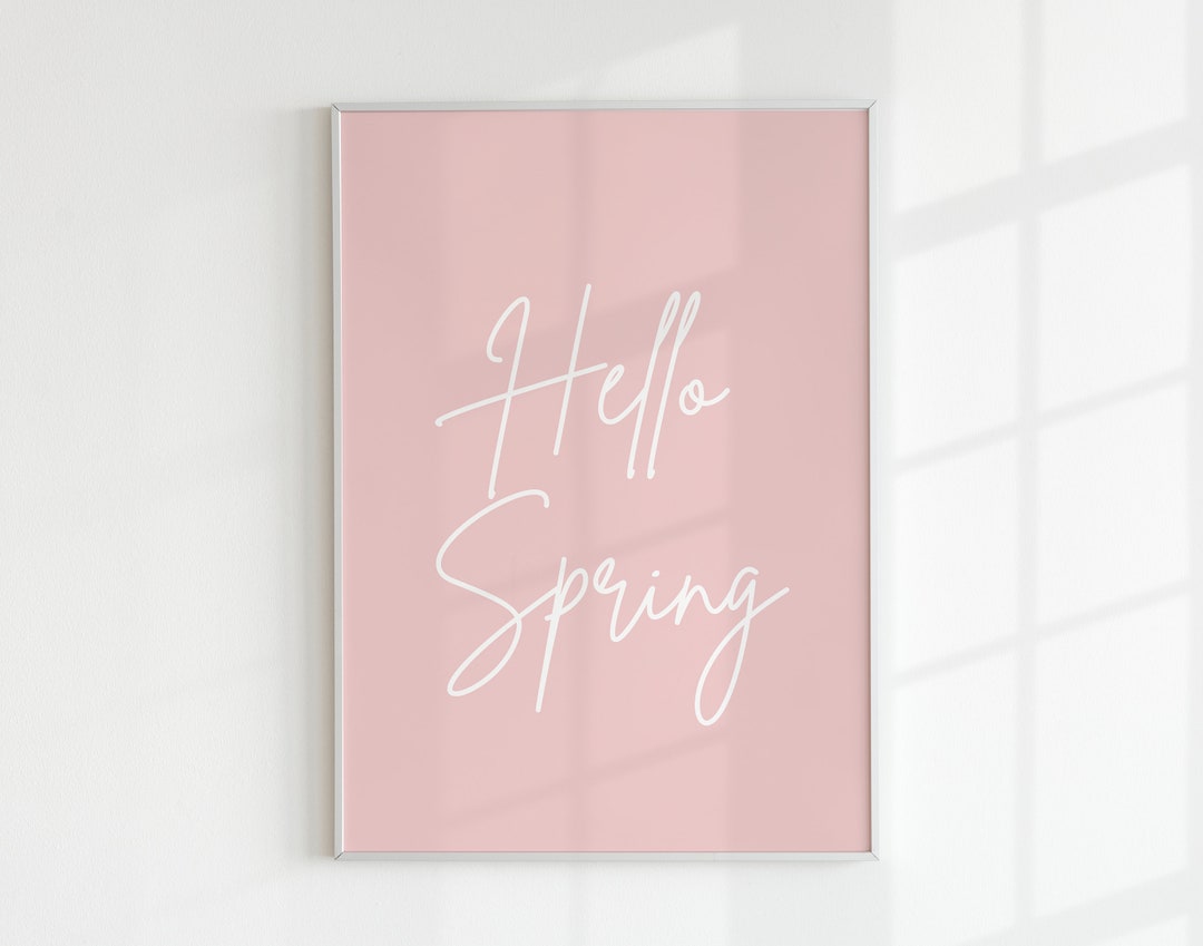 Hello Spring Print Typography Printable Hello Spring Wall Art Farmhouse ...