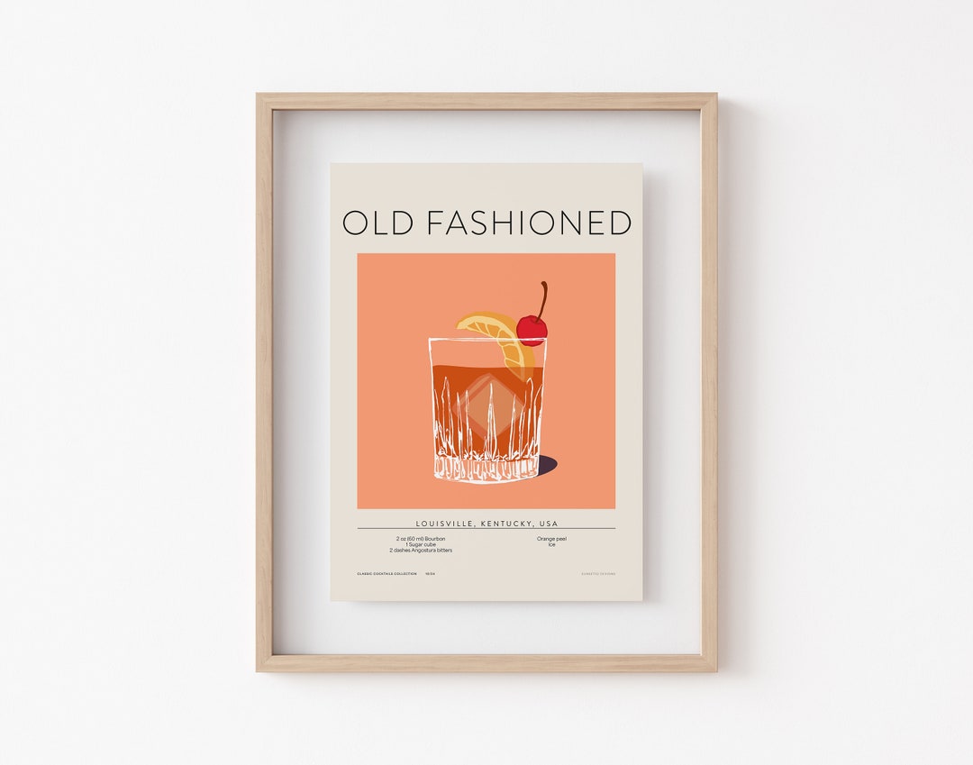 Old Fashioned Cocktail Print Old Fashioned Poster Classic - Etsy