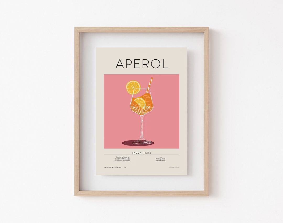 Aperol Spritz Cocktail Print Aperol Decor Aperol Spritz Poster Retro ...