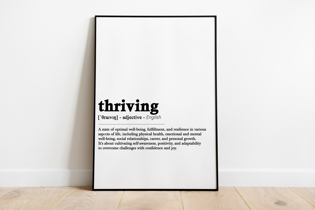 Thriving Definition Wall Art Self Care Wall Art Mental - Etsy