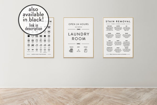 French Laundry Guide Affiche Buanderie Guide De Lavage Symboles De ...