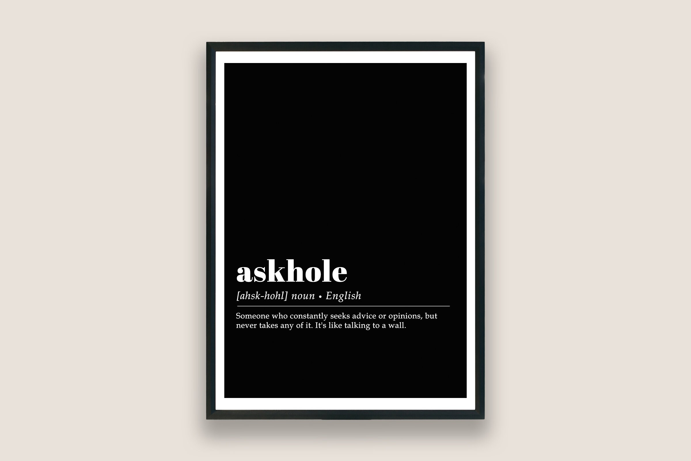 Askhole Definition Print Cubicle Decor Funny Office Sign - Etsy