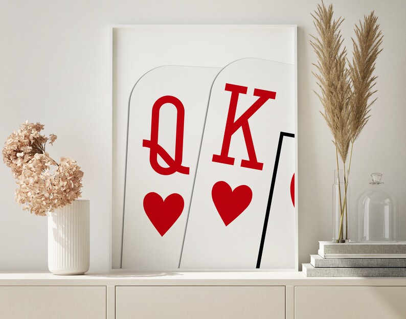 King and Queen Cards Poster Romantic Poster Trendy Wall - Etsy