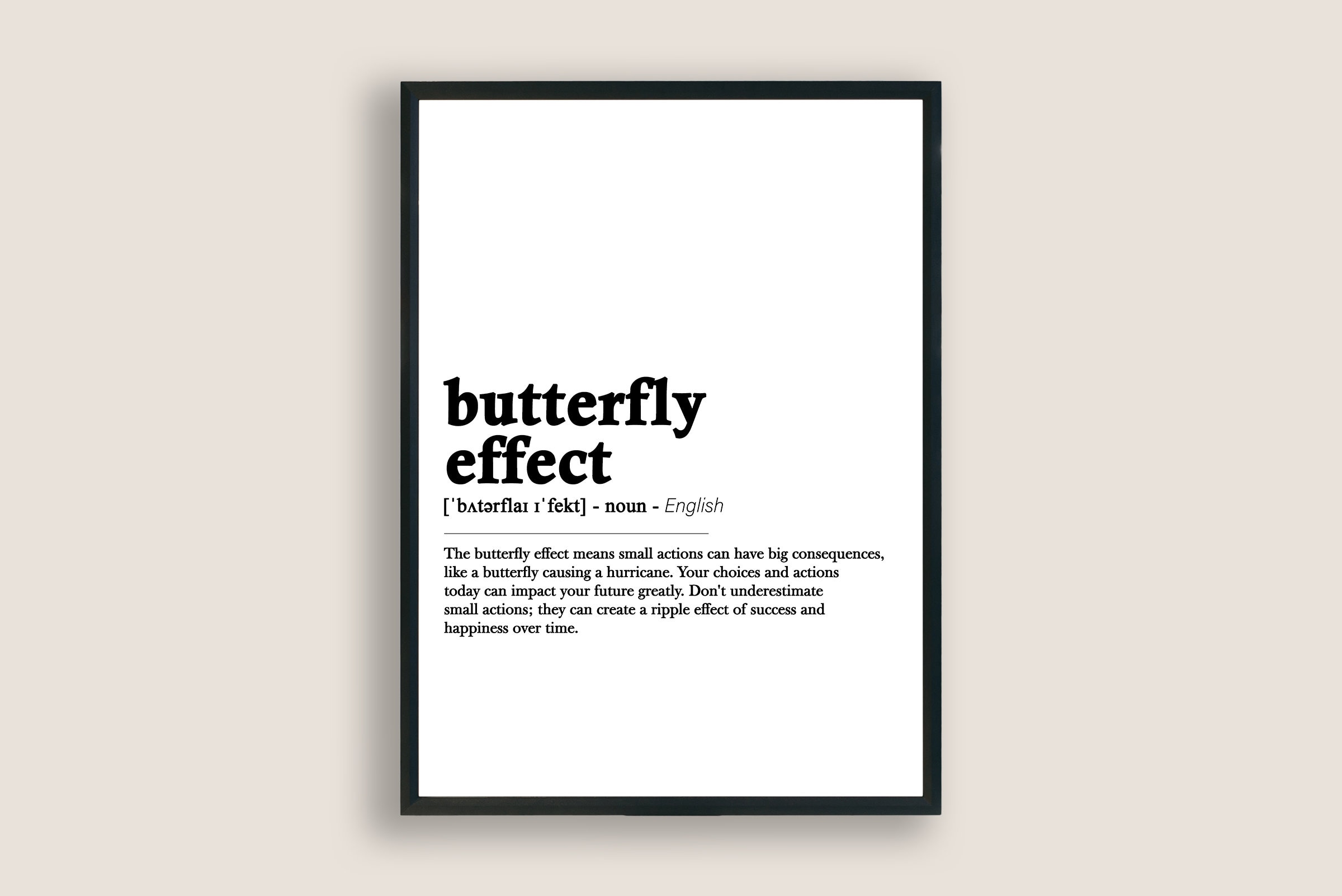 Butterfly Effect Definition Wall Art | Inspirational Wall Art ...