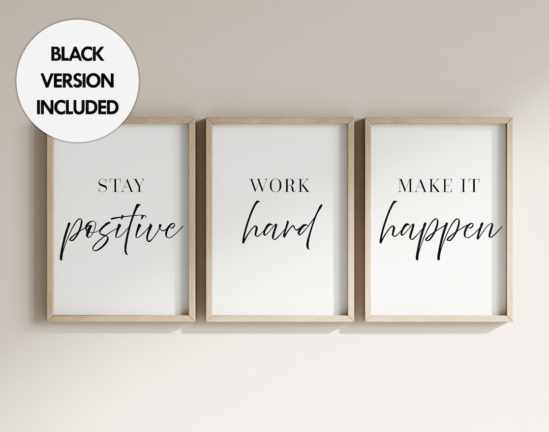 Office Decor Wall Art | Stay Positive Work Hard Make It Happen ...