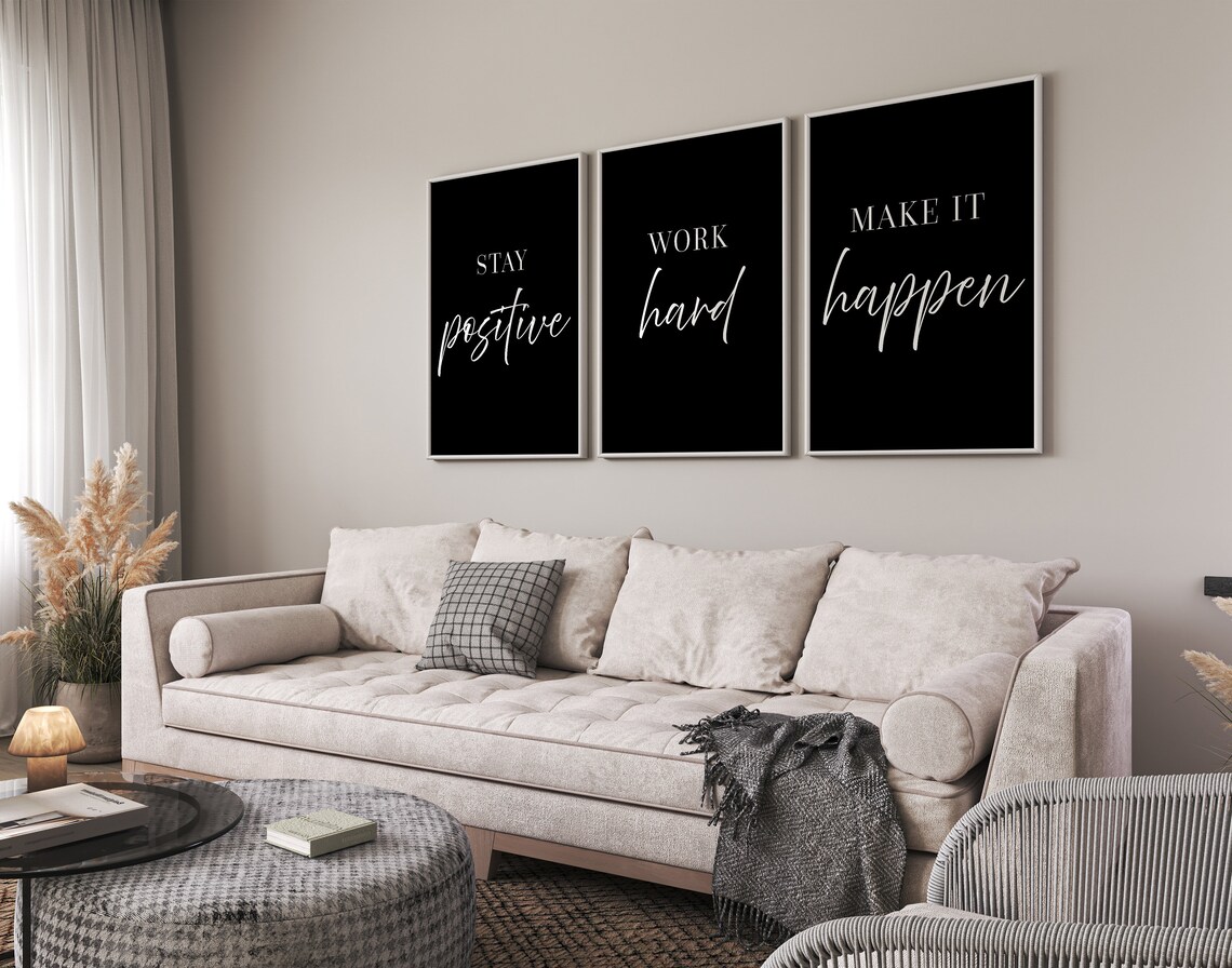 Office Decor Wall Art | Stay Positive Work Hard Make It Happen ...