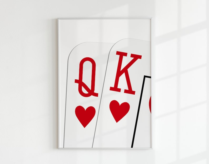 King and Queen Cards Poster Romantic Poster Trendy Wall - Etsy