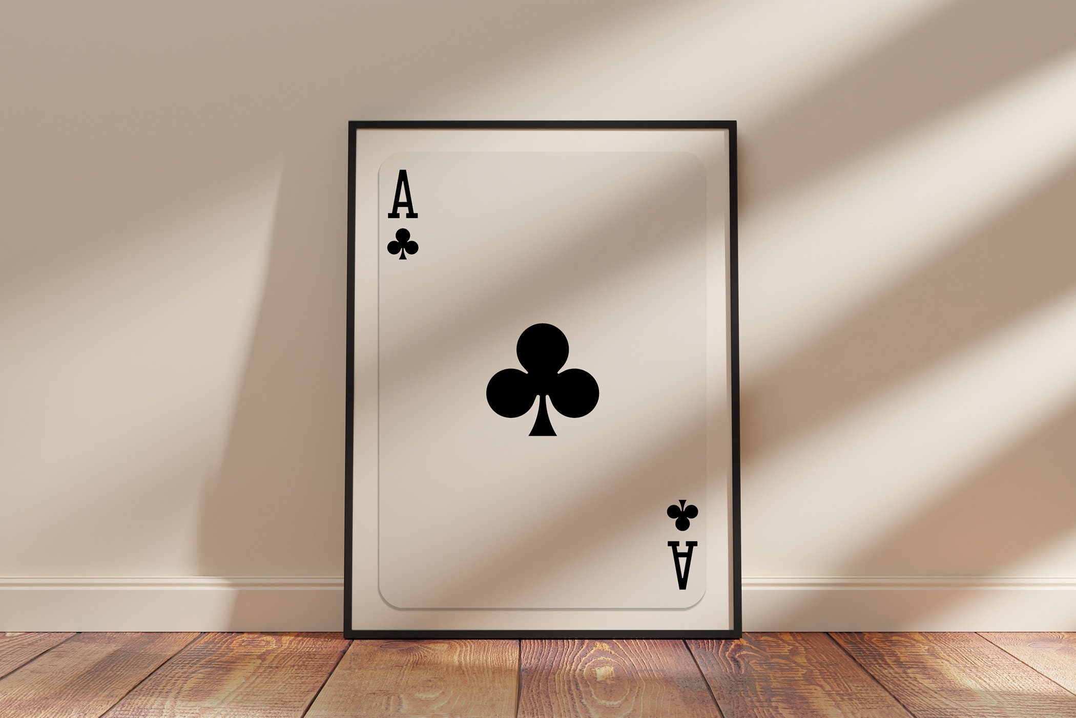 Trendy Ace of Clubs Poster | Playing Card Poster | Trendy Retro Wall ...