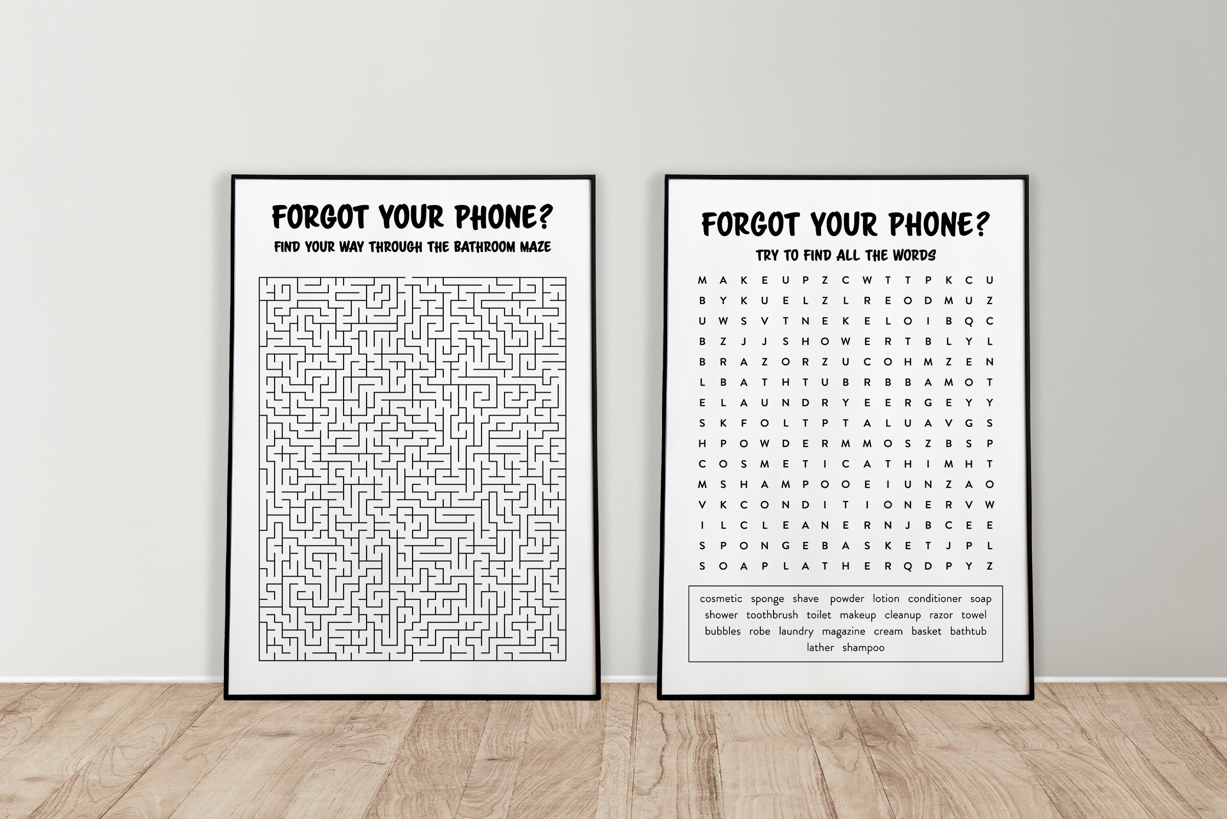 Forgot Your Phone Bathroom Puzzles Forgot Your Phone Word - Etsy