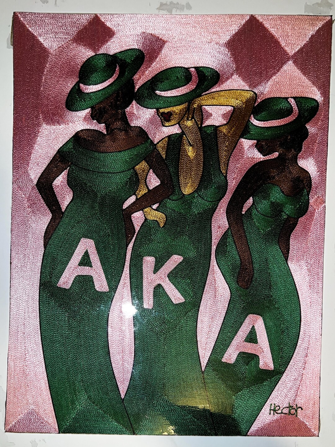 Alpha Kappa Alpha Silk Thread Art - Etsy