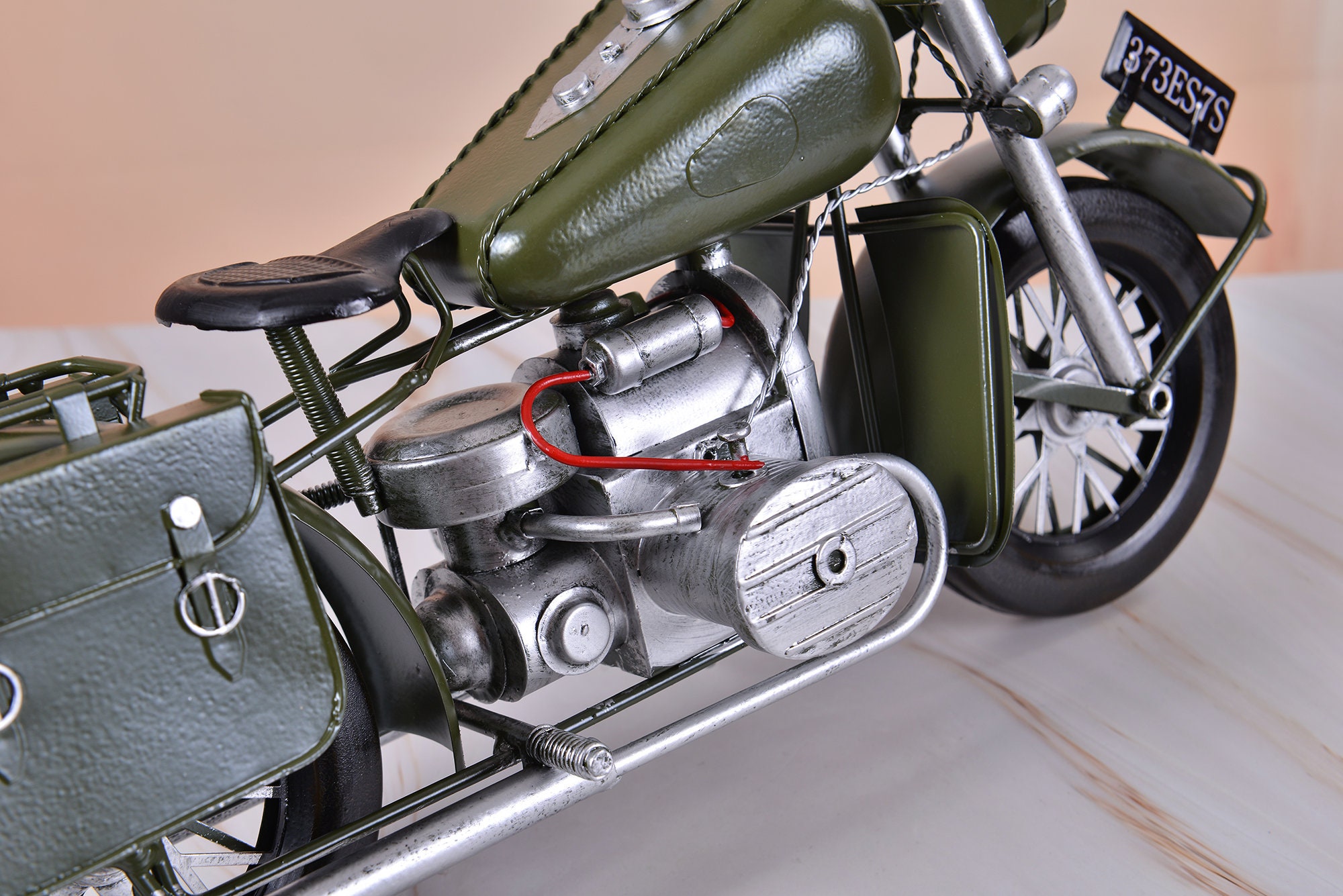 Large Green Motorbike, Handmade Motorcycle Metal Model - Etsy