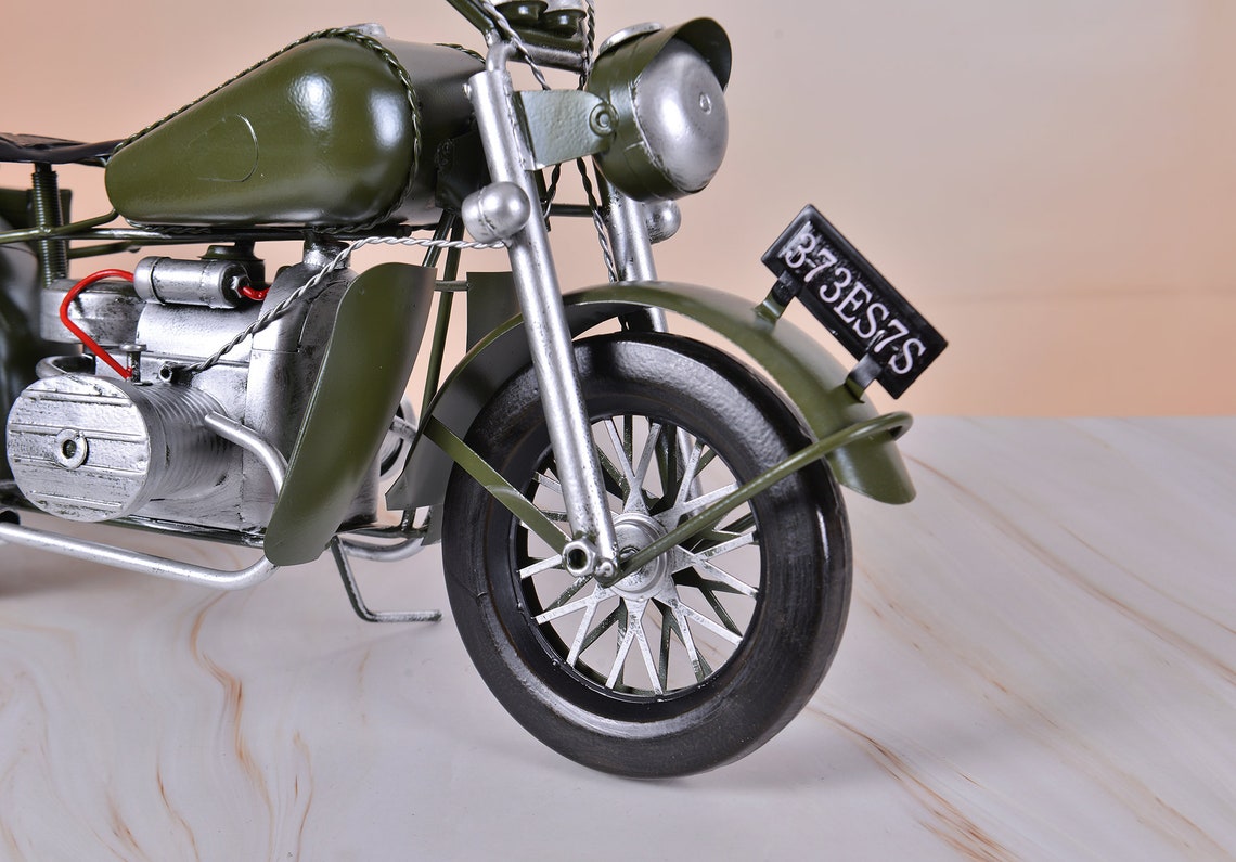 Large Green Motorbike, Handmade Motorcycle Metal Model - Etsy
