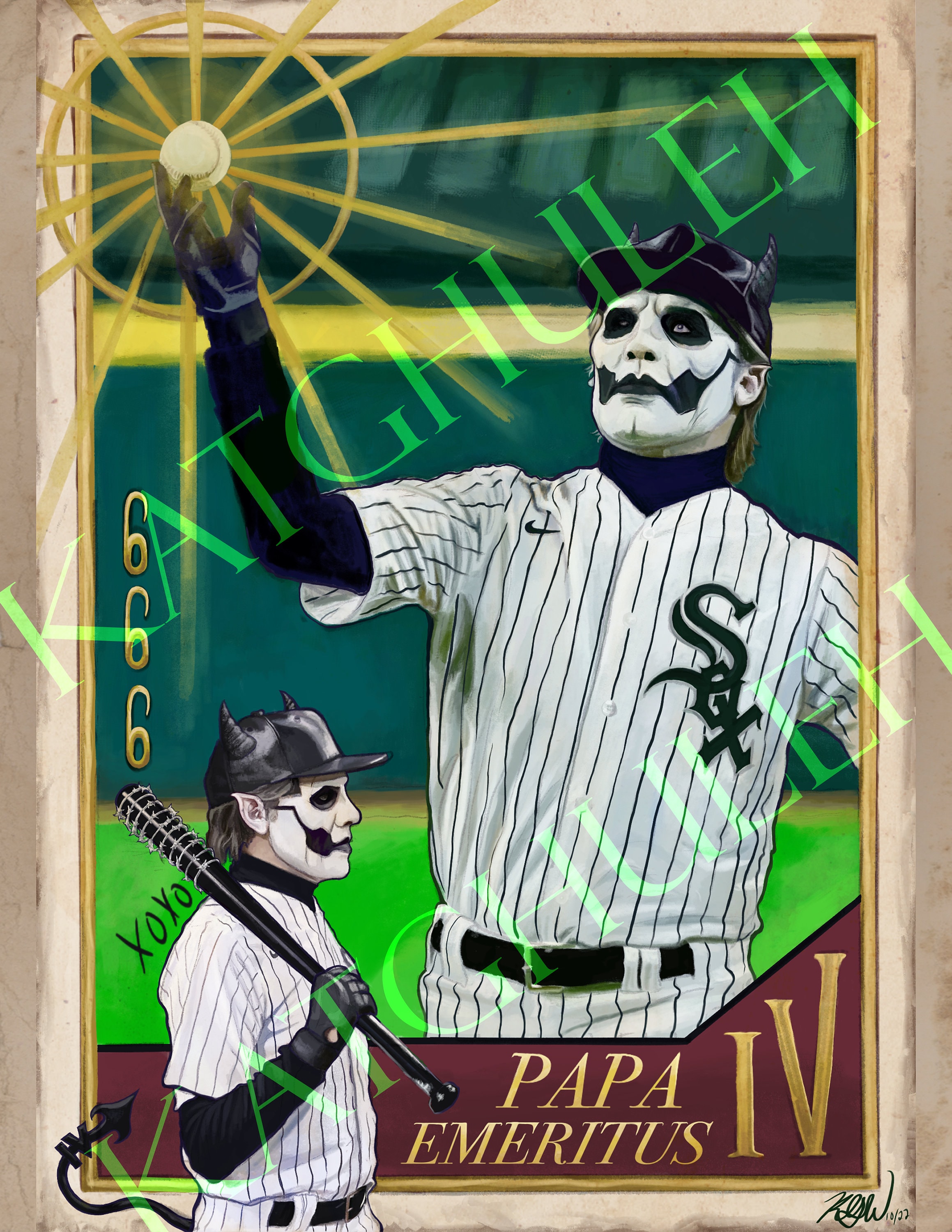 Papa Emeritus Baseball Card - Etsy UK