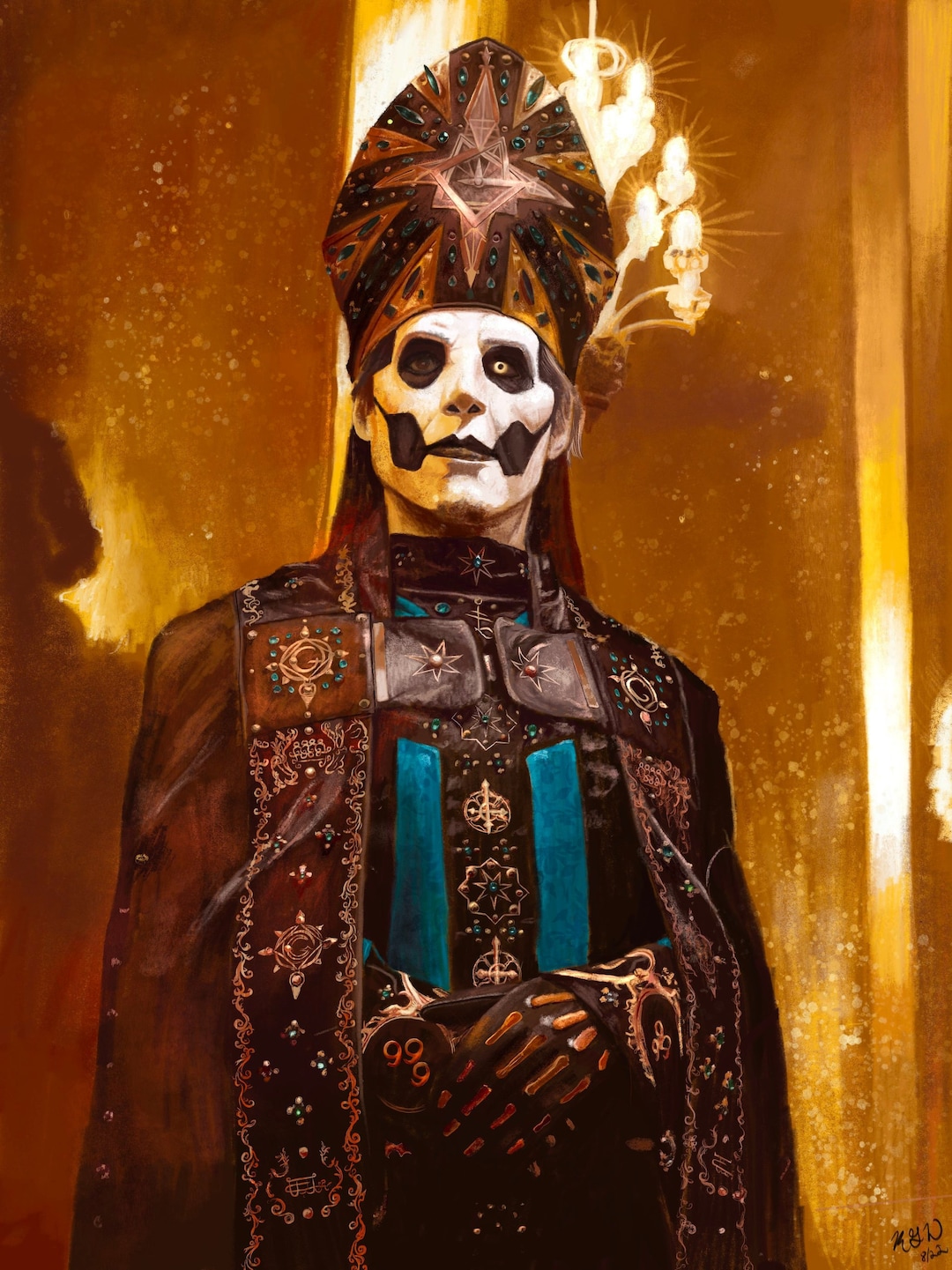 Papa Emeritus IV Painting Print - Etsy