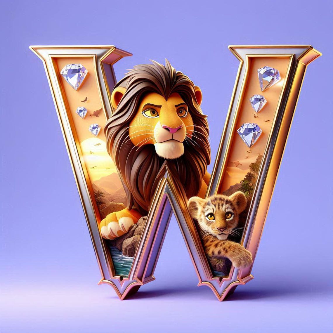 Lion Alphabet - Etsy
