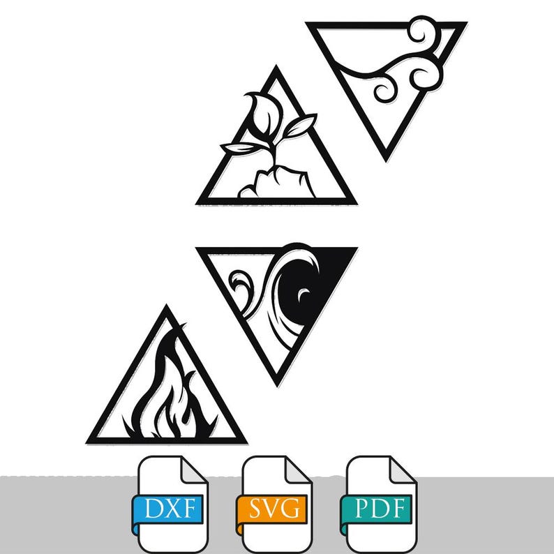 Elements Wall Art, Digital Download, DXF, SVG, and PDF Files, Modern ...