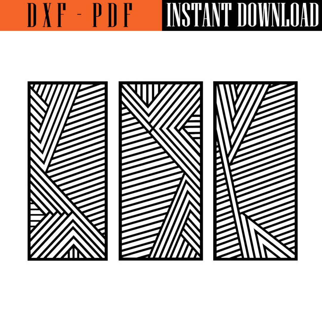 Triple Geometric Wall Art Files ,dxf, and PDF Files,plasma Cut File ...