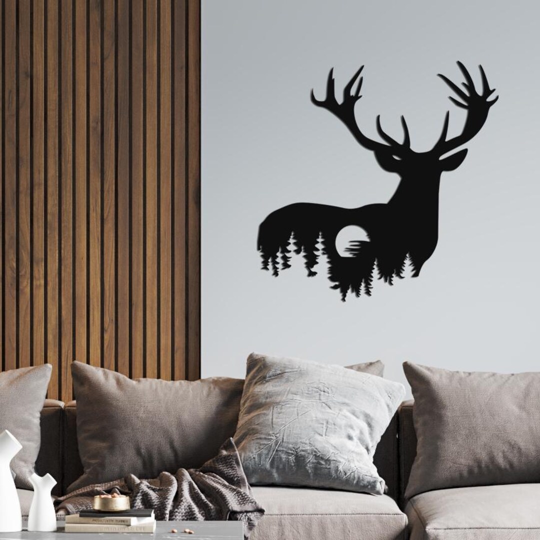 Sun and Deer Wall Art, Digital Download, DXF, SVG, and PDF Files ...