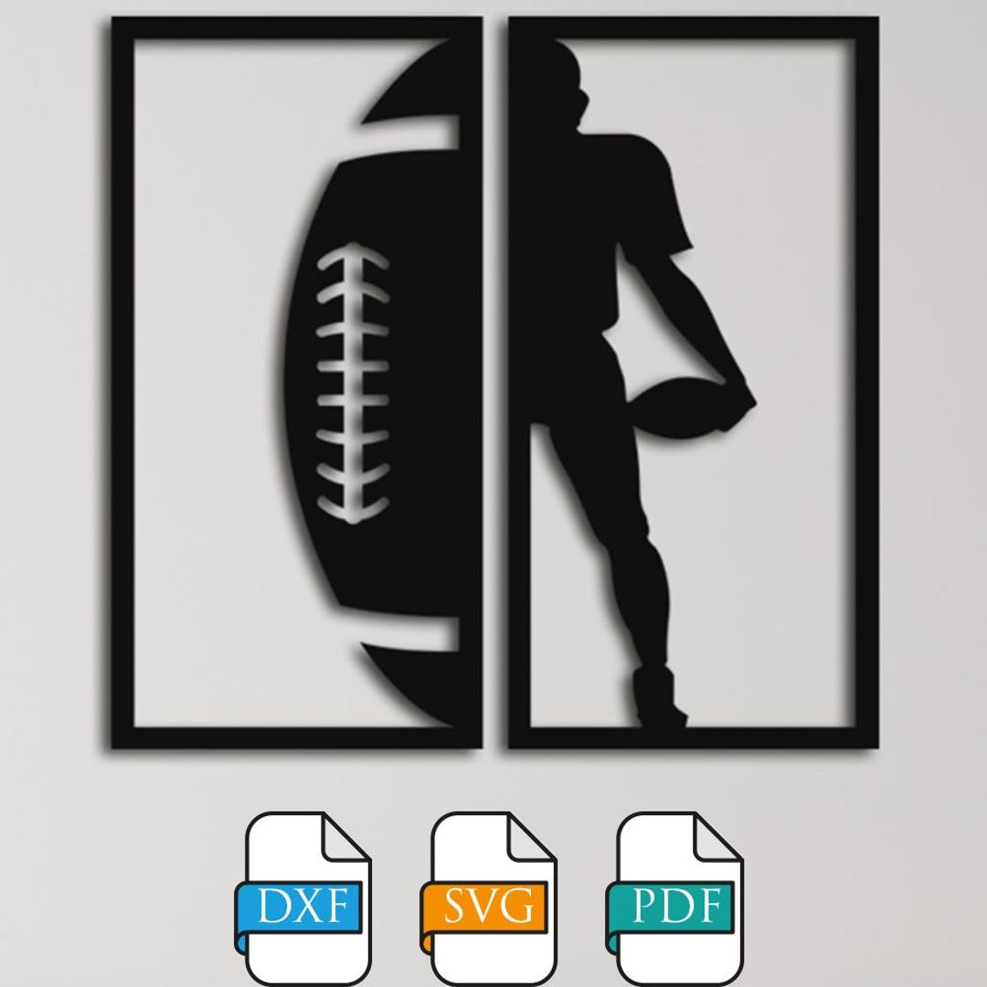 NFL Wall Art Svg,football Art Svg,sports Lover Laser Cut Dxf,laser Cut ...