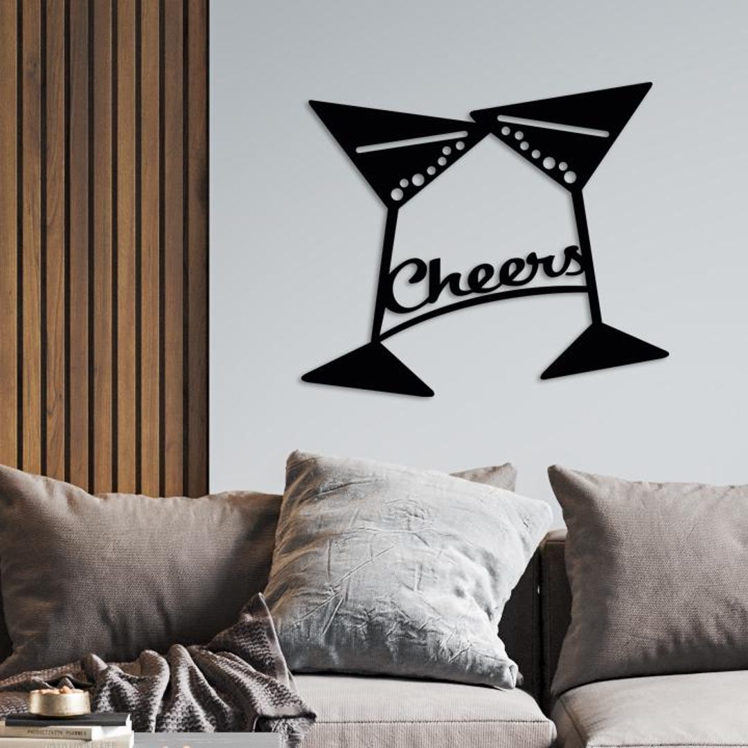 Cheers Cocktail Wall Art, Digital Download, DXF, SVG, and PDF Files ...