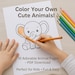 10 Cute Animal Coloring Pages for Kids - Printable PDF Activity Set ...
