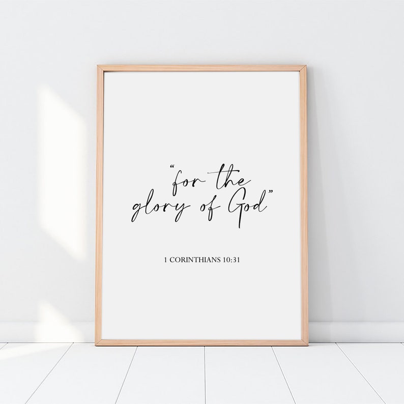 1 Corinthians 10:31 Modern Bible Wall Art Encouragement - Etsy