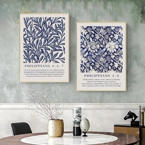 Set of 2 Philippians Wall Art, Vintage Scripture Wall Art, Bible Verse ...
