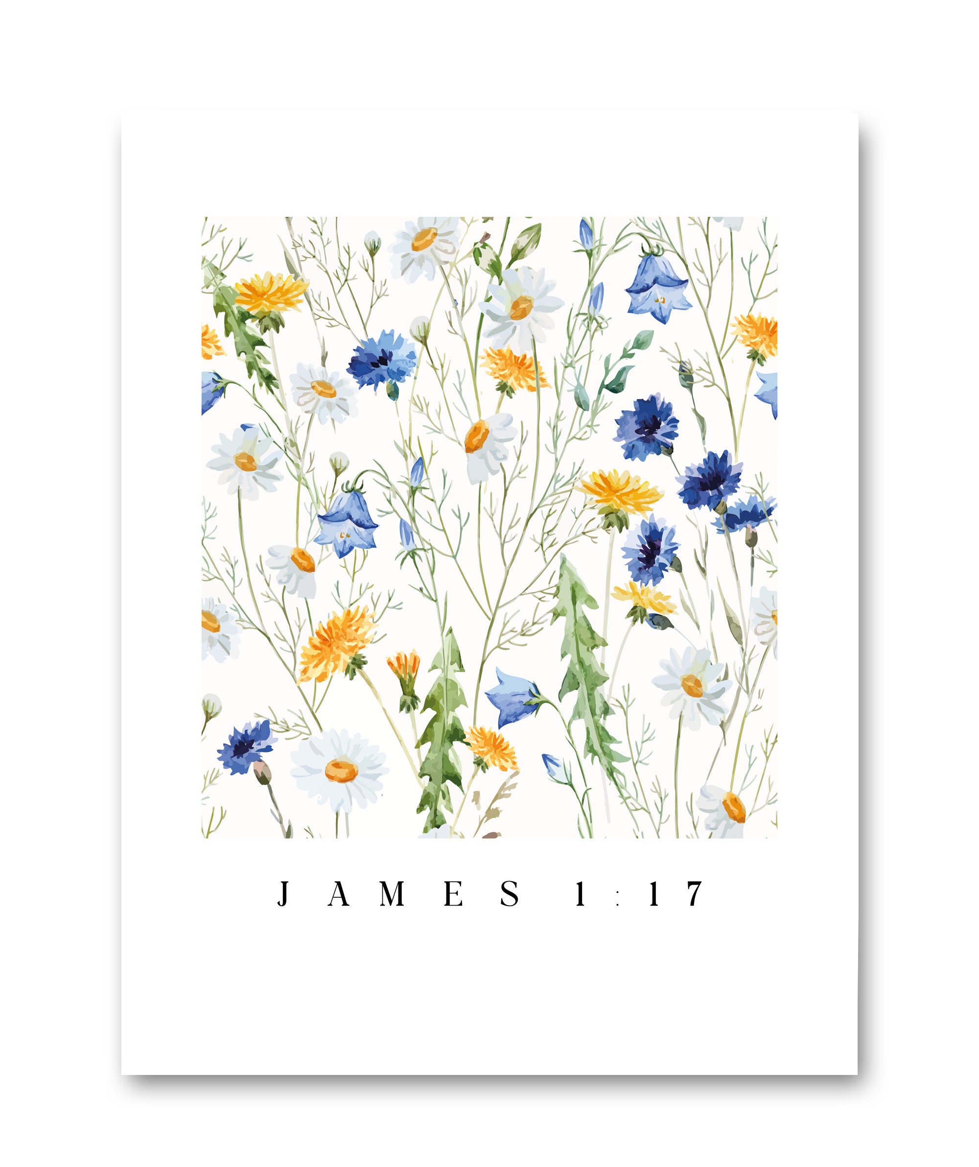 James 1:17 Floral Bible Verse Wall Art Christian Art Print - Etsy