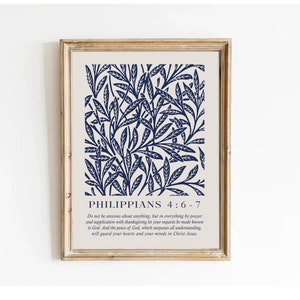Set of 2 Philippians Wall Art, Vintage Scripture Wall Art, Bible Verse ...