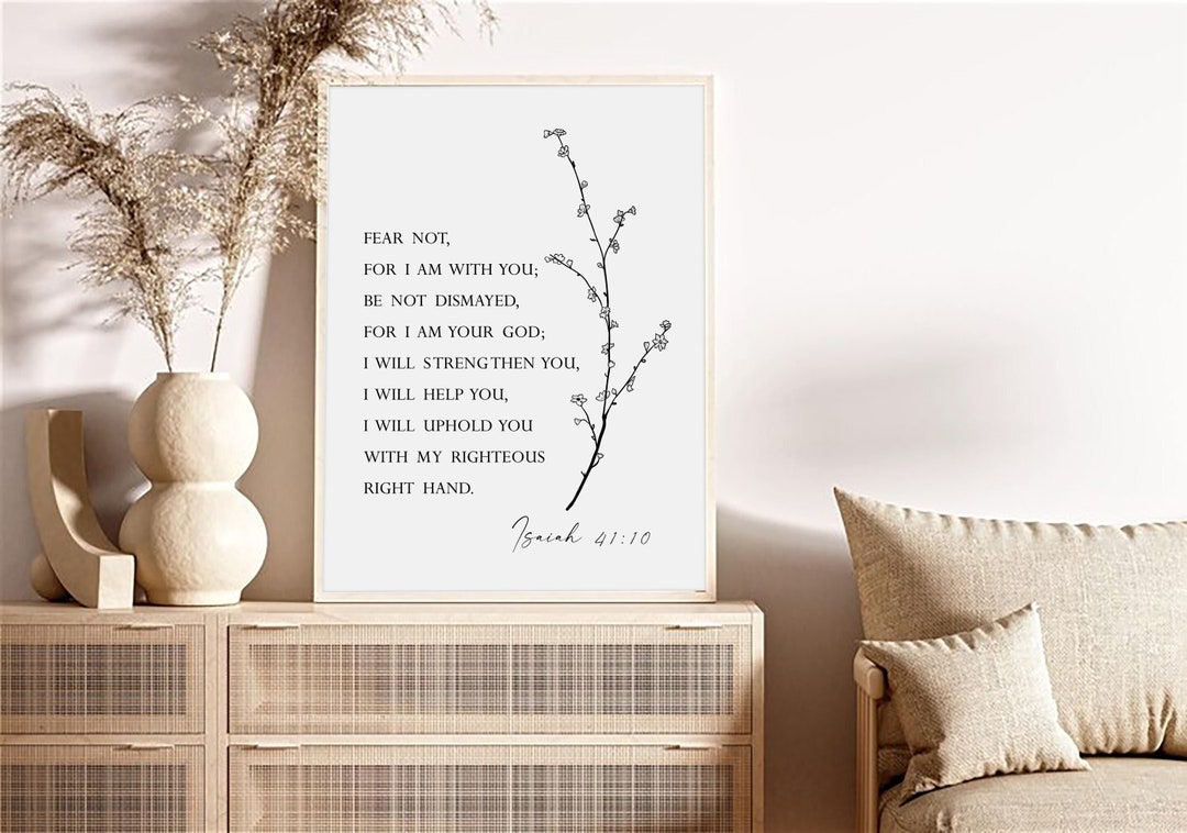 Isaiah 41:10 Bible Verse Print Botanical Scripture Wall Art, Modern ...
