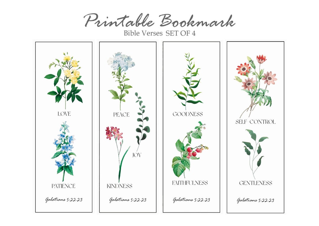 Watercolor Floral Bible Verse Bookmarks: Christian Scripture (digital ...