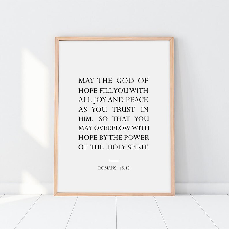 Bible Verse Printable, Romans 15:13, Modern Scripture Printable Wall ...
