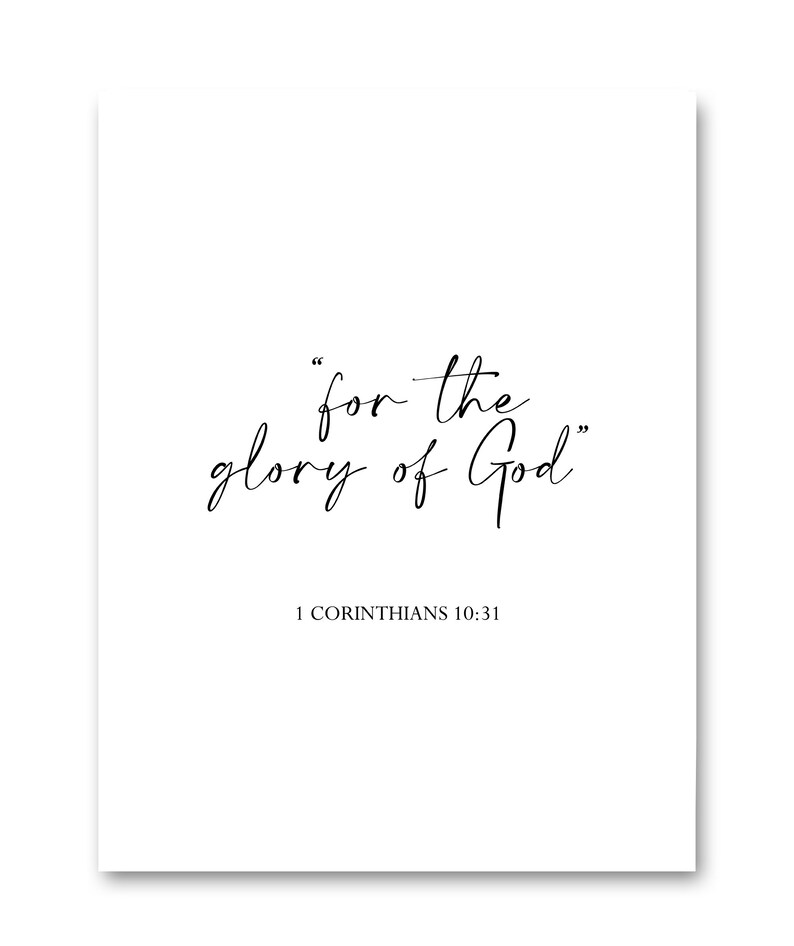 1 Corinthians 10:31 Modern Bible Wall Art Encouragement - Etsy