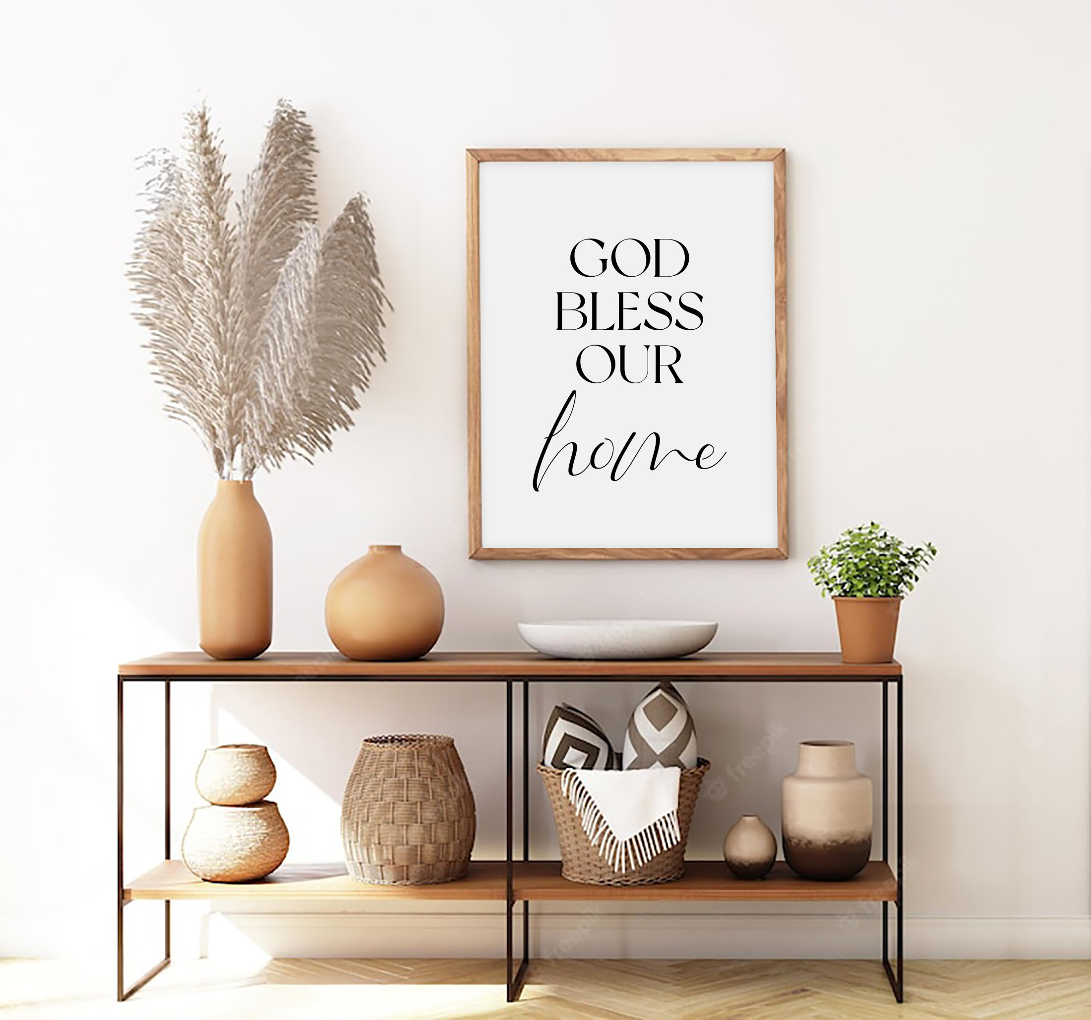 God Bless Our Home, Christian Printable Wall Art, Minimalist Christian ...